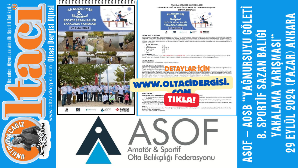 ASOF – AOSB ‘YAĞMURSUYU GÖLETİ 8. SPORTİF SAZAN BALIĞI YAKALAMA ...